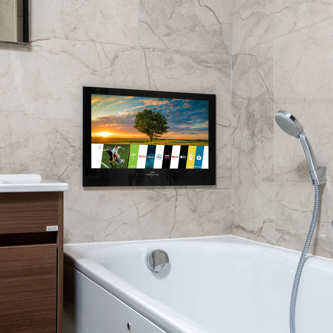 24" Watervue Bathroom TV Black webOS